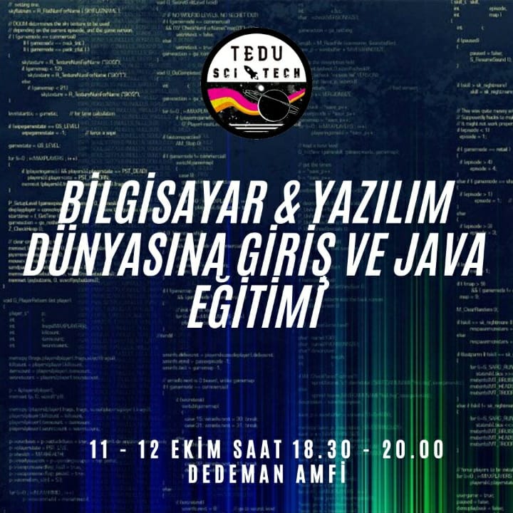 Bilgisayar Ve Yazılım Dünyasına Giriş Java Eğitimi Ted Üniversitesi 